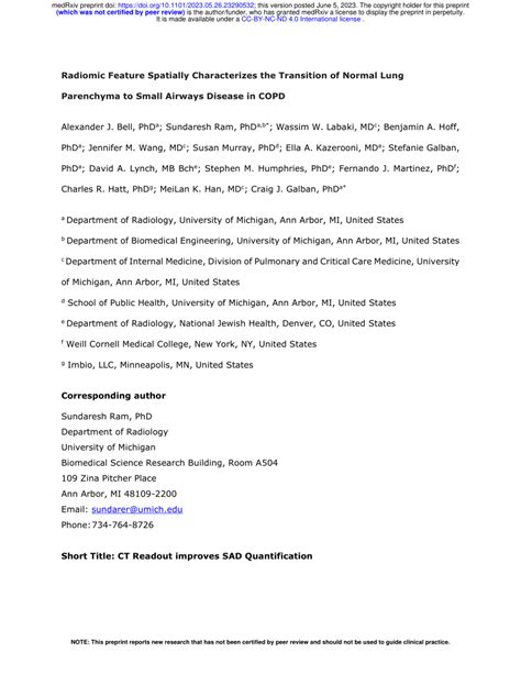 PDF Radiomic Feature Spatially Characterizes The Transition Of Normal