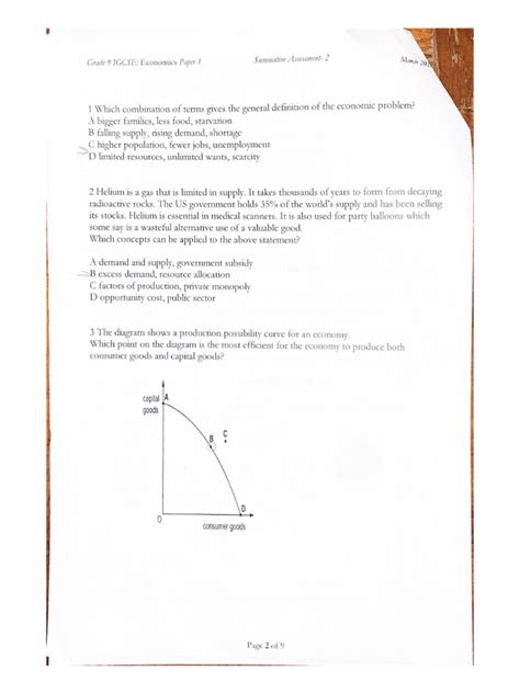 Grade 9 Igcse Economics Paper 1 Pdf