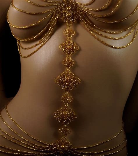 Gold Swarovski Crystal Body Jewelry By