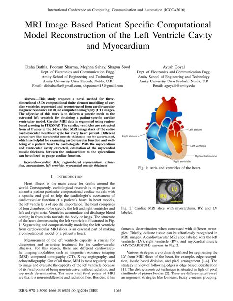 Pdf Mri Image Based Patient Specific Computational Model Reconstruction Of The Left Ventricle