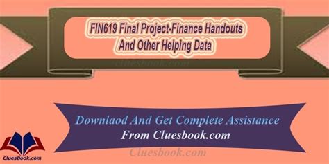Fin619 Final Project Finance Handouts And Other Helping Data