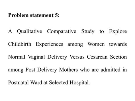 PPT ON Problem Statement Pptx Pregnancy Reproductive Health