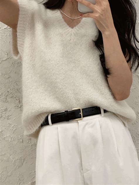 알파카 니트 여성 조끼 베트스 니트 조끼 2color 에이블리