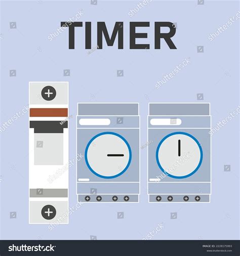 Electrical Panel With Mcb Timer Contactor Plc Simple Flat Design Stock Vector Royalty Free
