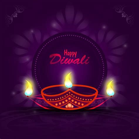 행복한 인도 디왈리 축제 축하 배경 디자인 프리미엄 벡터