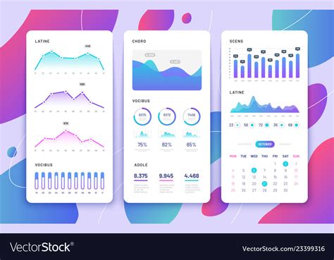 Mobile Phone Ui Control Panel With Statistics Vector Image