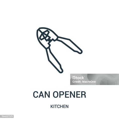 부엌 컬렉션에서 오프너 아이콘 벡터 수 있습니다 얇은 라인 오프너 개요 아이콘 벡터 일러스트 레이 션 수 있습니다 금속에 대한 스톡 벡터 아트 및 기타 이미지 Istock