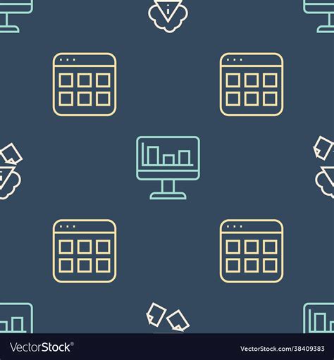 Set Line Cloud Hacking Browser Files And Monitor Vector Image