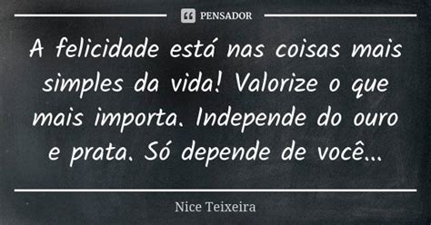 A Felicidade Está Nas Coisas Mais Nice Teixeira Pensador