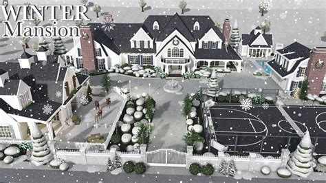 Winter Mega Mansion Bloxburg Speedbuild Winter House Exterior Cool
