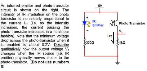 Solved An Infrared Emitter And Photo Transistor Circuit Is