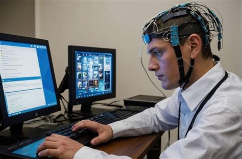 Premium Photo Futuristic Neural Interface Experiment