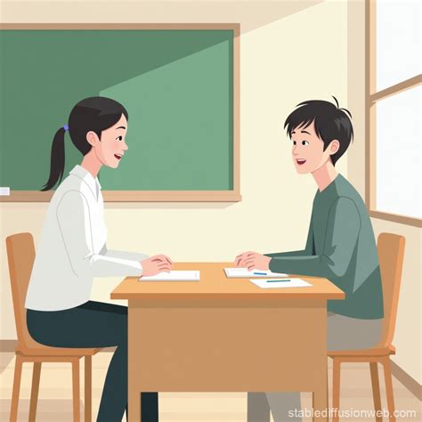 Japanese Classroom Scene With Parents Stable Diffusion Online