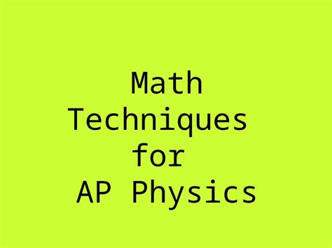Ppt Math Techniques For Ap Physics Scientific Notation A Valuable Way To Express Large And