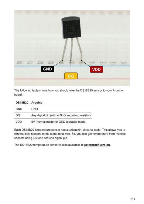Solution Guide For Ds18b20 Temperature Sensor With Arduino Studypool