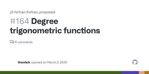 Degree Trigonometric Functions · Issue 164 · J3 Fortranfortranproposals · Github