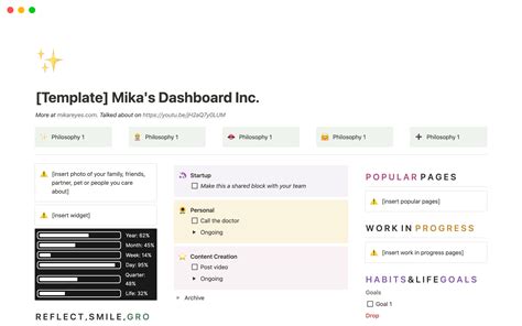 Life Dashboard Notion Template