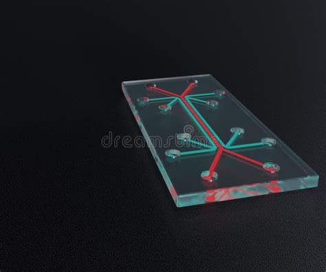 El Chip Microfluídico Aislado Es Un Conjunto De Microcanales Grabados