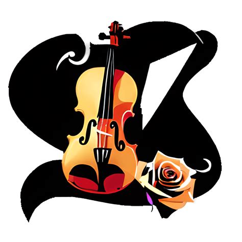 Violin Notes And Rose Graphic · Creative Fabrica