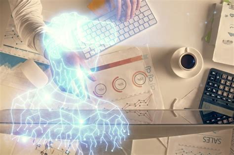 Premium Photo Double Exposure Of Mans Hands Typing Over Computer