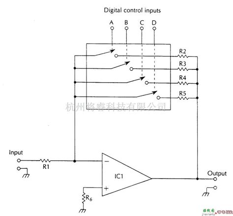 线性放大电路中的可编程增益放大器 接线图网
