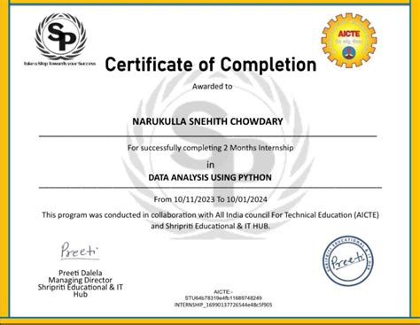 I Have Successfully Completed My Course Of Data Analysis Using