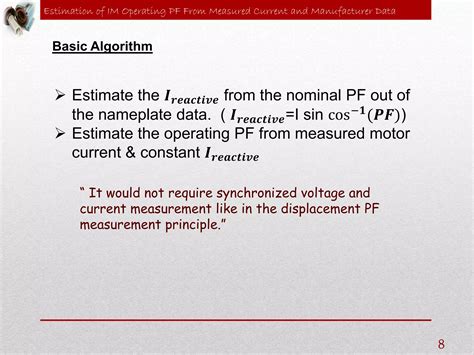 Estimation Of Induction Motor Operating Power Factor Ppt