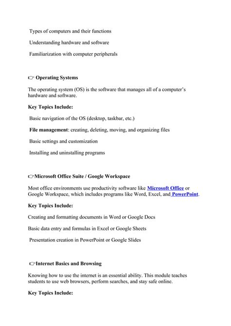 Master Basics With Our Computer Course PDF