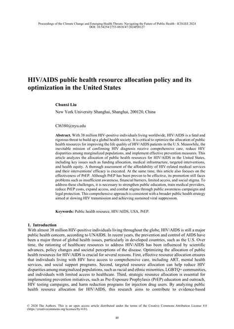 Pdf Hiv Aids Public Health Resource Allocation Policy And Its