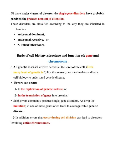 Solution Genetics Diseases And Dna Coiling Basic Of Cell Biology