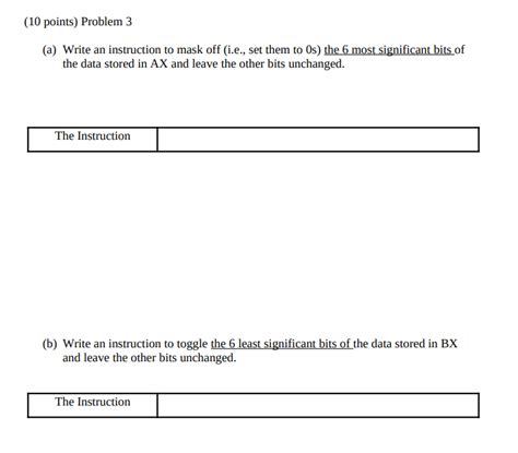 Solved 10 Points Problem 3 A Write An Instruction To