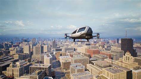 자율 운전자가없는 공중 차량이 도시를 가로 질러 비행 3d 렌더링 5g에 대한 스톡 사진 및 기타 이미지 5g 개념 개성 개념 Istock