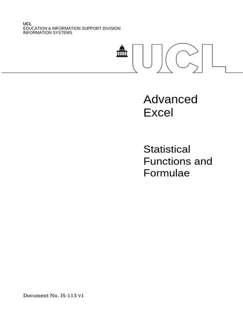 Excel Statistics Manual For Physics Pdf P Value Standard Deviation