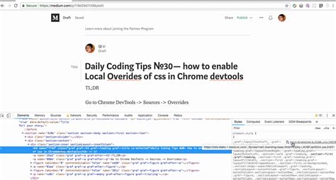 daily coding tips №30— how to enable local overides of css in chrome