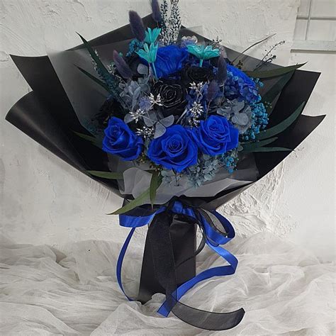 파랑 검정 장미 프리저브드플라워 프로포즈꽃다발 And 장마철 프리저브드플라워 보관법 네이버 블로그