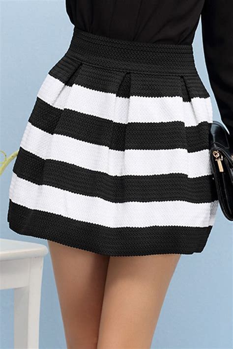 Closet Crushing On This Black And White Striped High Waisted Black