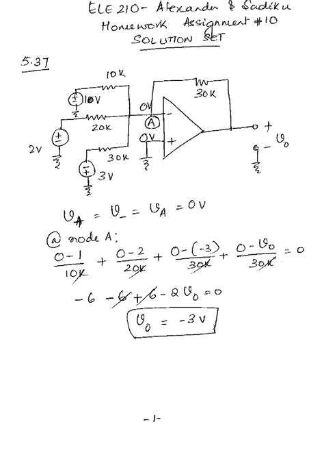 Homework Solution Set 10 Engineering Circuit Analysis Ele 210 Docsity