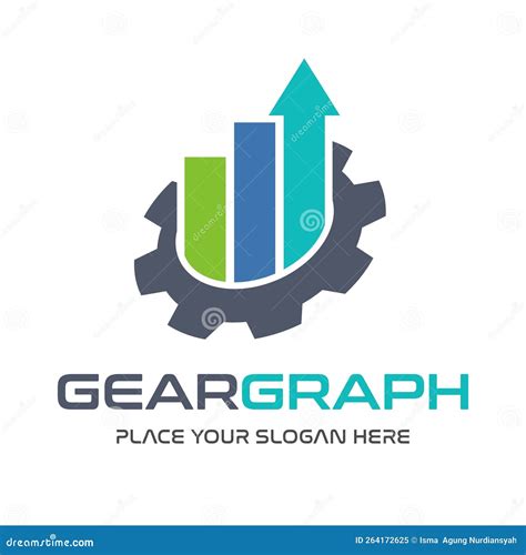 Gear And Graph Illustrating Data Analysis And Process Optimization In Business Strategies Vector