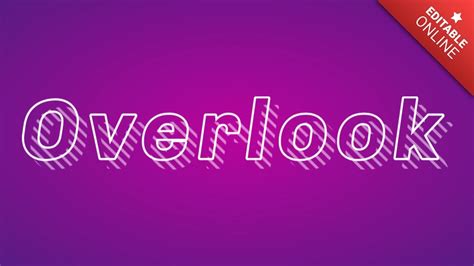 Overlook Tira Sombra Línea Efecto Estilo Generador De Efectos De Texto