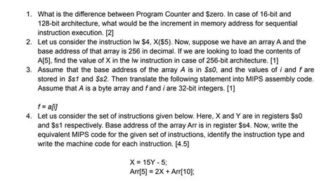 Solved 1 What Is The Difference Between Program Counter And