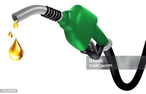 녹색 가스 펌프 노즐 와 기름 방울 백색 배경 연료 보급소 휘발유 권총 손잡이 호스 디젤유 회사 경제 스톡 일러스트 1개월에 대한 스톡 벡터 아트 및 기타 이미지 Istock