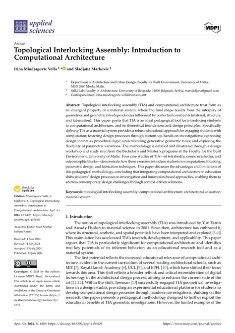 Pdf Topological Interlocking Assembly Introduction To Computational