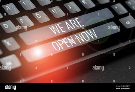 Text Showing Inspiration We Are Open Now Internet Concept No Enclosing