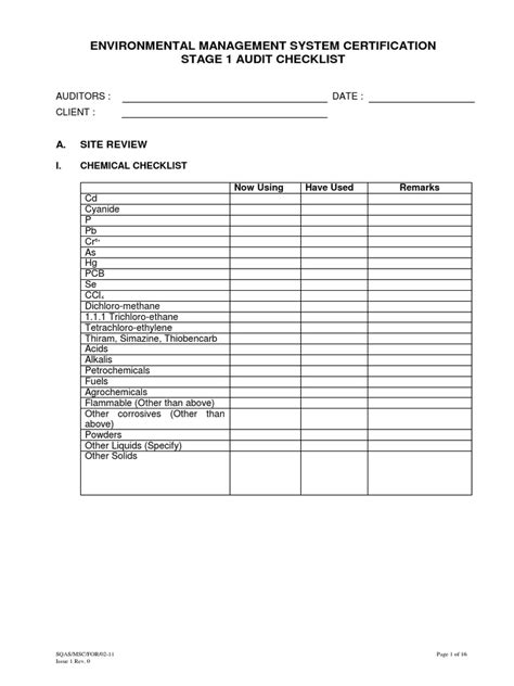 Iso 14001 Audit Checklists Samples Pdf Audit Internal Audit