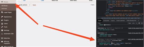 Background Color For Navigation Items Not Working When Custom Option