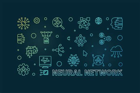 Premium Vector Neural Network Line Horizontal Colored Banner Vector