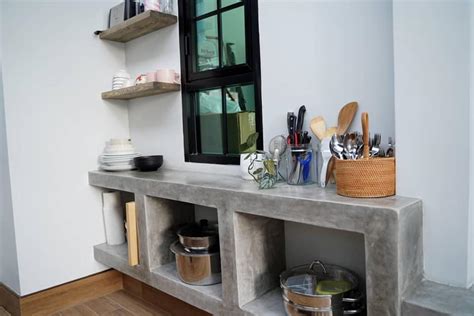 รวม 31 ไอเดีย ครัวไทยเคาน์เตอร์ปูนเปลือย สวยเท่ ใช้งานแข็งแกร่งคุ้มค่า