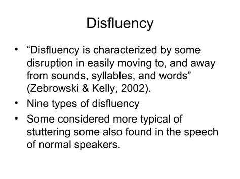 Disfluency Types Ppt