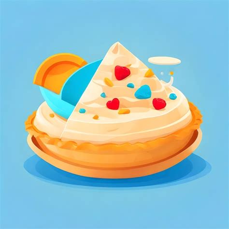 Premium Photo Attractive Pi Day Illustration Of A Cream Pie D Flat One Object High Quality