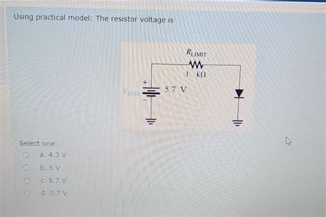 Solved Using Practical Model The Resistor Voltage Isselect